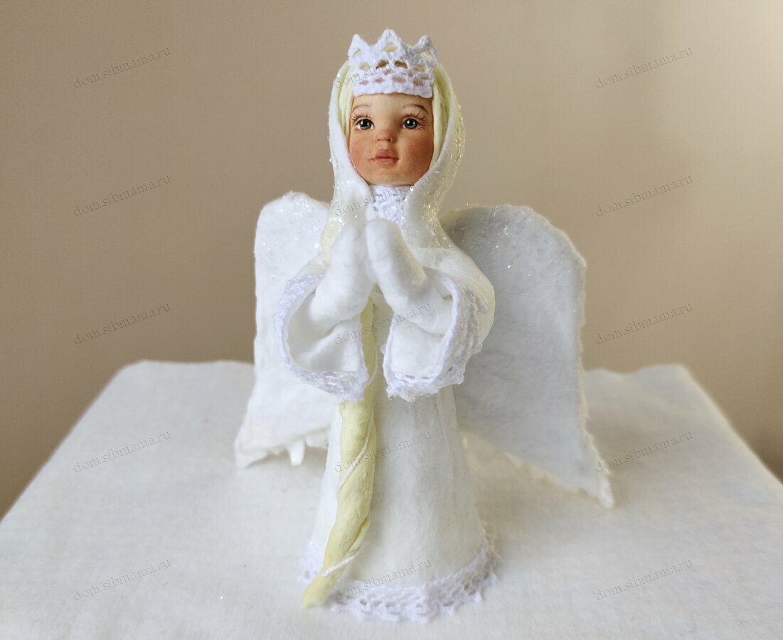 Ватная новогодняя игрушка Ангел - Игрушки
